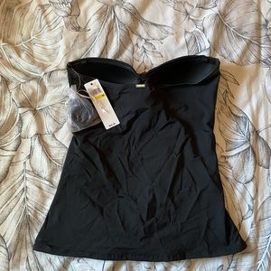 Anne Cole | Swim | Nwt Anne Cole Black Twistfront Bandeau Tankini Top ...